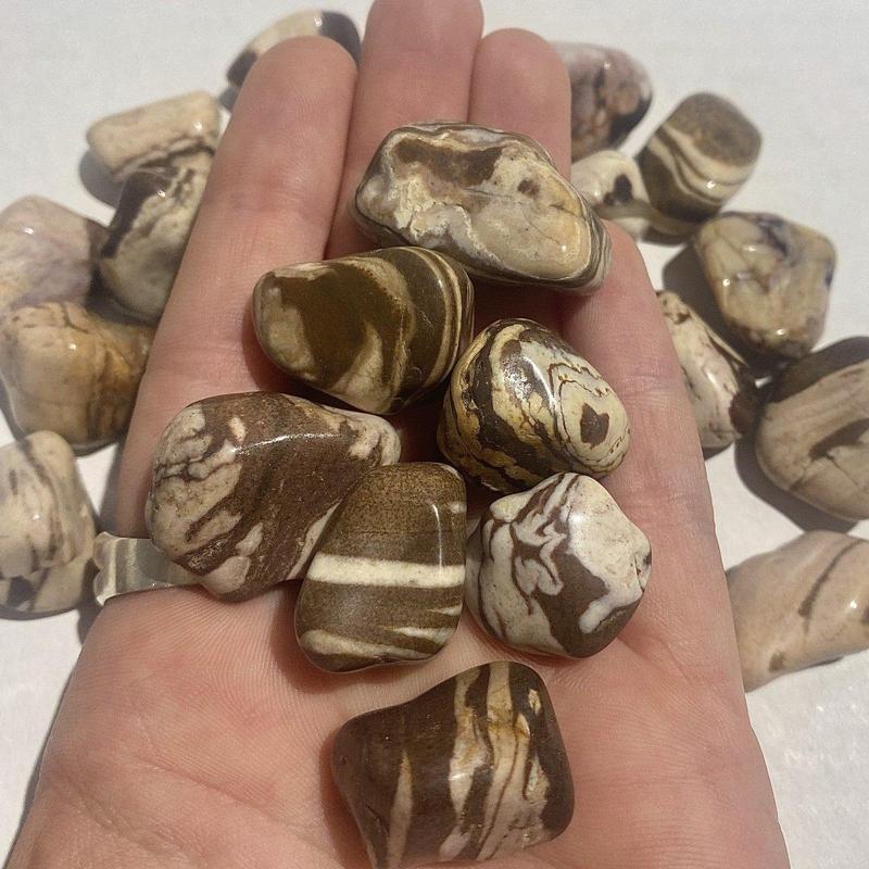 Polished Zebra Jasper Tumbled Stones || Grounding || Brazil – Nature's ...