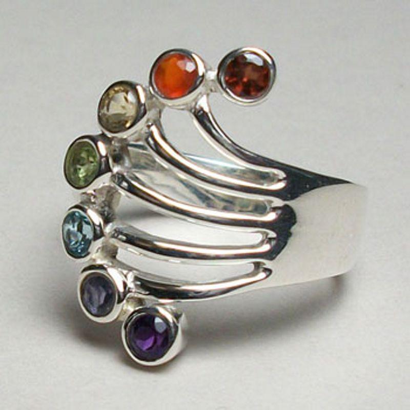 Adjustable Chakra Ring - Sterling Silver - Nature's Treasures
