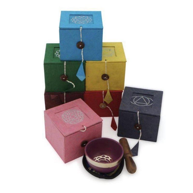 Metal Singing Bowl Set | Chakra Symbols, Music Notes Correlations 3.5 ...